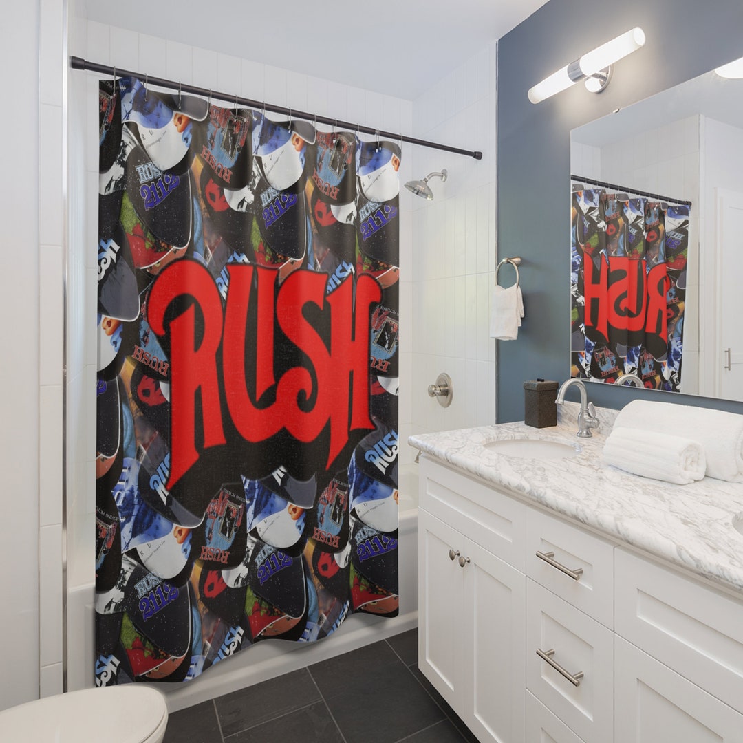 Rush Rock N Roll Band Guitar Pick Large Logo Shower Curtain Bathroom - Etsy