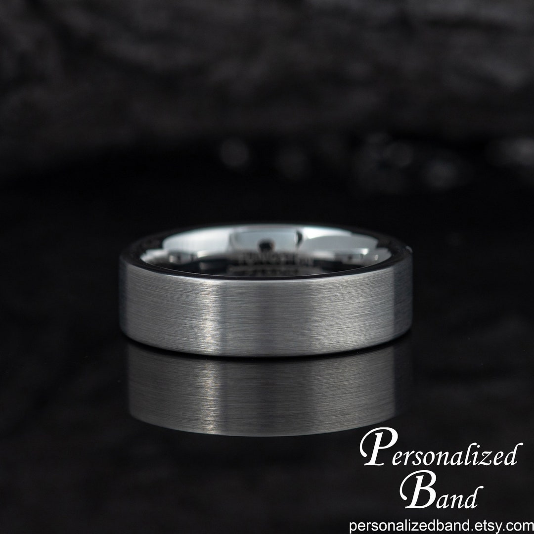 Personalized Men's Wedding Ring Tungsten, Wedding Anniversary Gift for ...