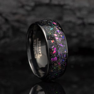 Personalized Man Wedding Ring Nebula Ring, Galaxy Wedding Band ...