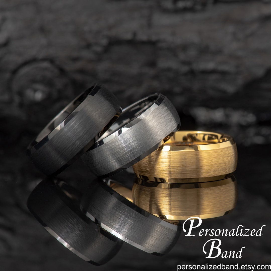 Personalized Men's Wedding Band, Tungsten Ring Man, Mens Promise Ring ...