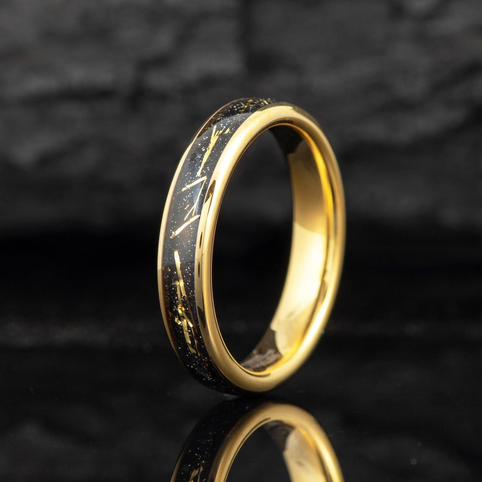 4mm Cosmic Galaxy Ring, Tungsten Wedding Ring Woman, Space Galaxy ...