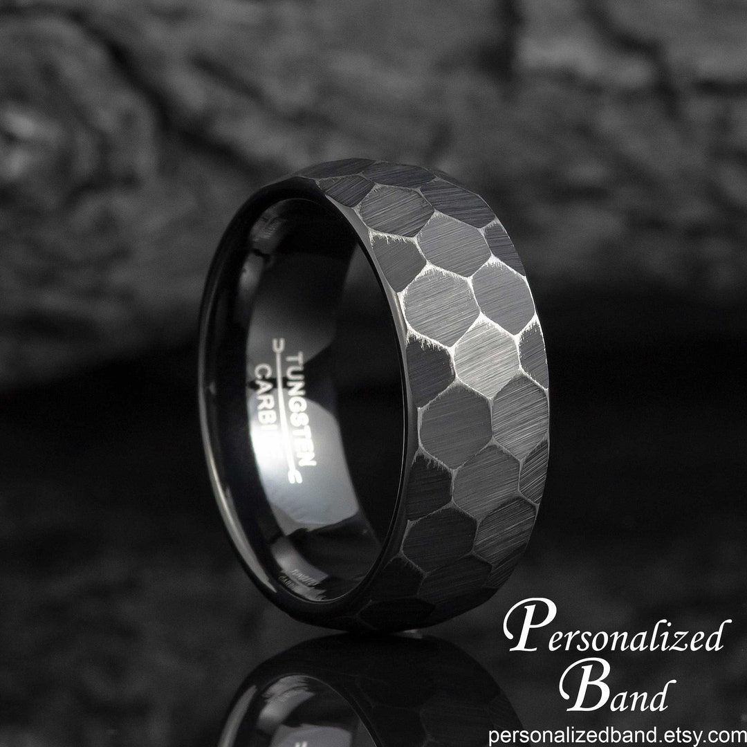 Black Wedding Ring for Men, His Anniversary Ring, Male Promise Ring ...