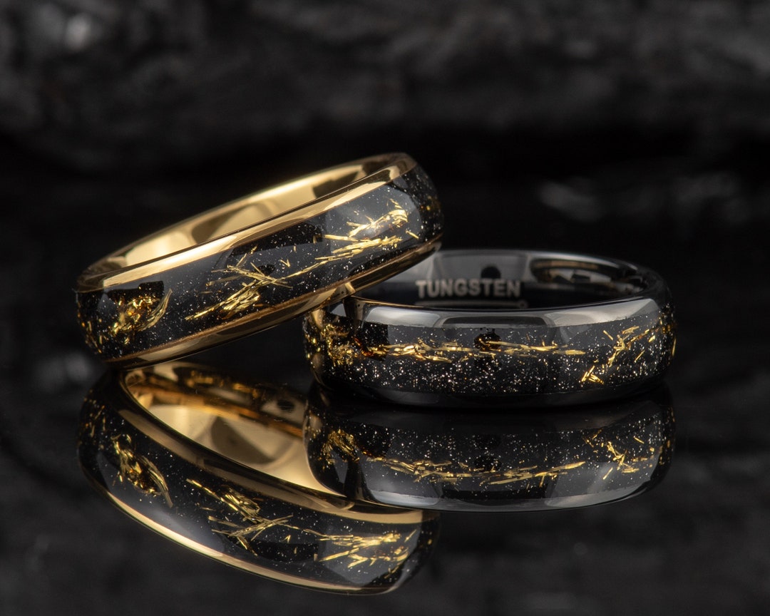 Personalized Tungsten Wedding Ring Cosmic Galaxy Ring - Etsy