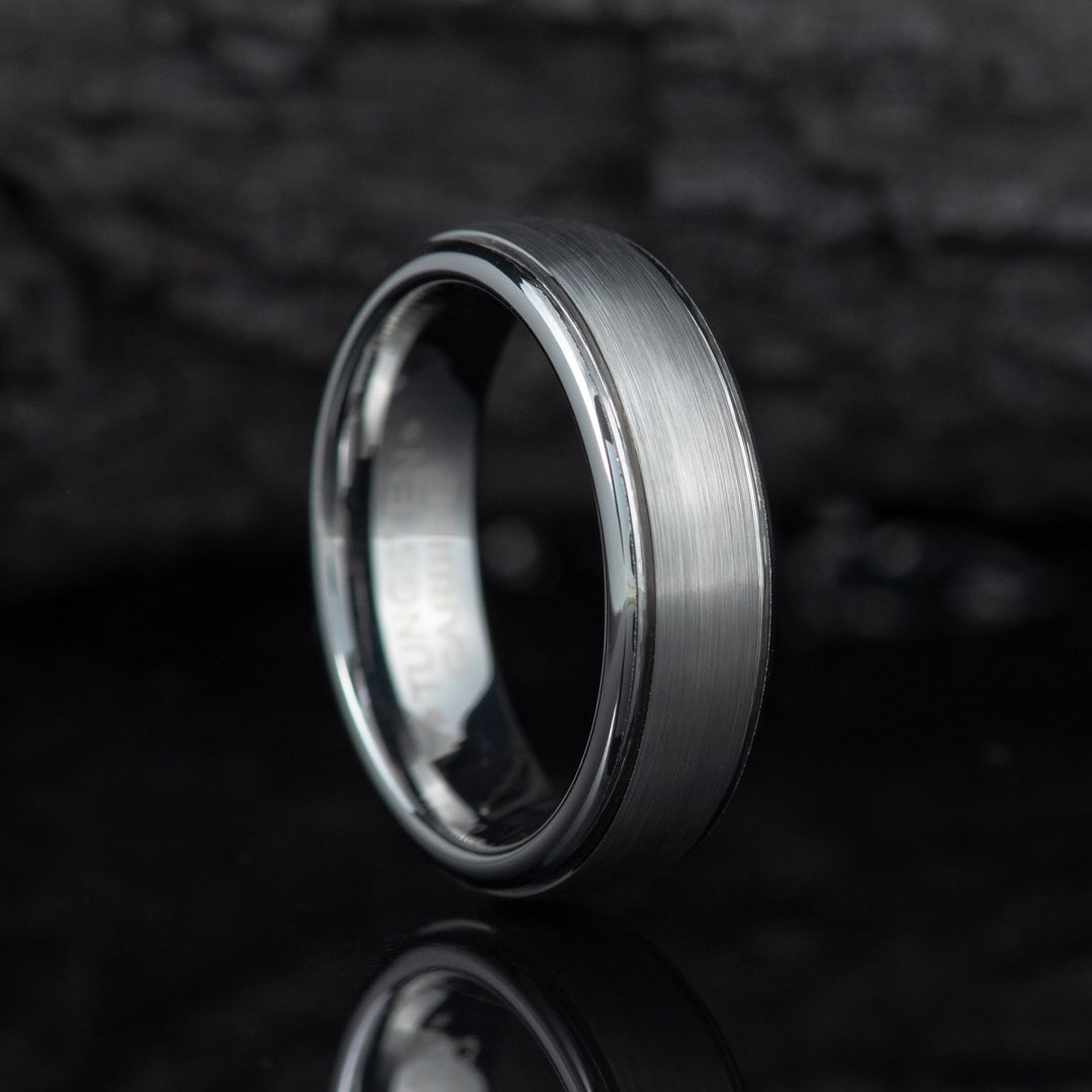 Personalized Men's Wedding Ring Domed Brushed Man Ring, Wedding Band ...