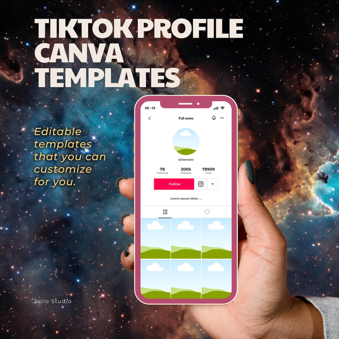 Tiktok Profile Mock-up Editable Canva Templates - Etsy