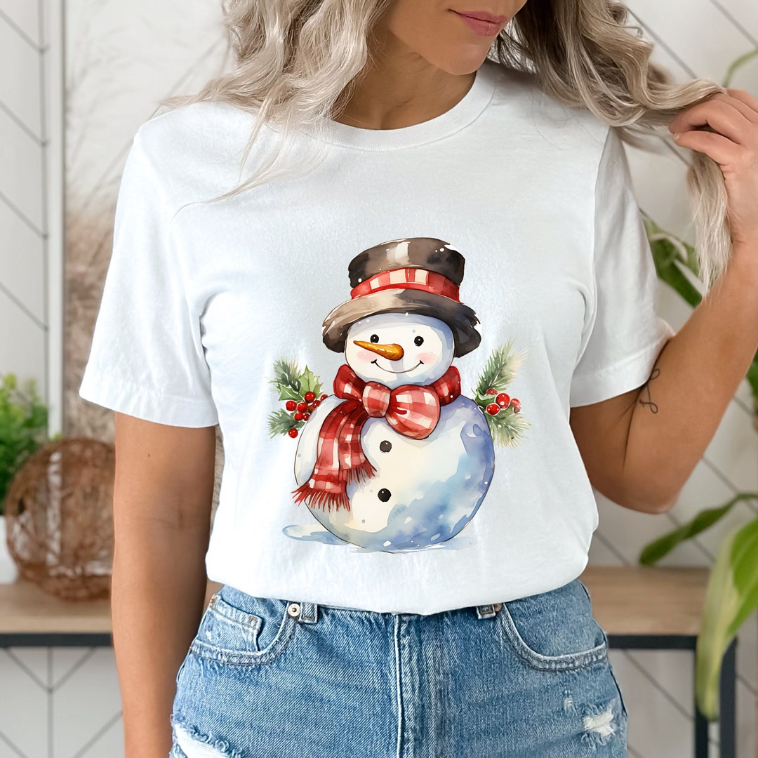 Snowman Shirt Christmas Shirt Holiday Shirt Let It Snow - Etsy