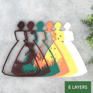 Princess Bundle Layered SVG Laser Cut File for Glowforge , Multilayer ...