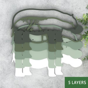Hippo With Safari Scene Layered SVG Laser Cut File, Glowforge ...