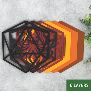 D20 Dice Octopus Layered SVG Laser Cut File for Glowforge , Multilayer ...