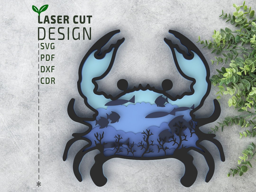 Crab Layered SVG Cut File for Laser Cutting, Paper Cutting. Multilayer ...