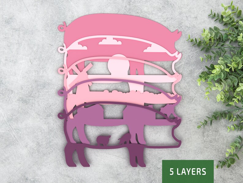 Pig Farmhouse SVG Laser Cut Files, Layered Svg, Multilayer Svg, 3d Svg ...