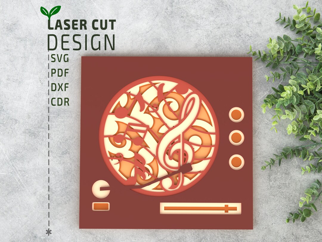Record Player Laser Cut File – Layered SVG Multilayer 3D Papercut ...