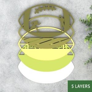 American Football Ball Layered SVG Cut File for Laser Cutting, Paper ...