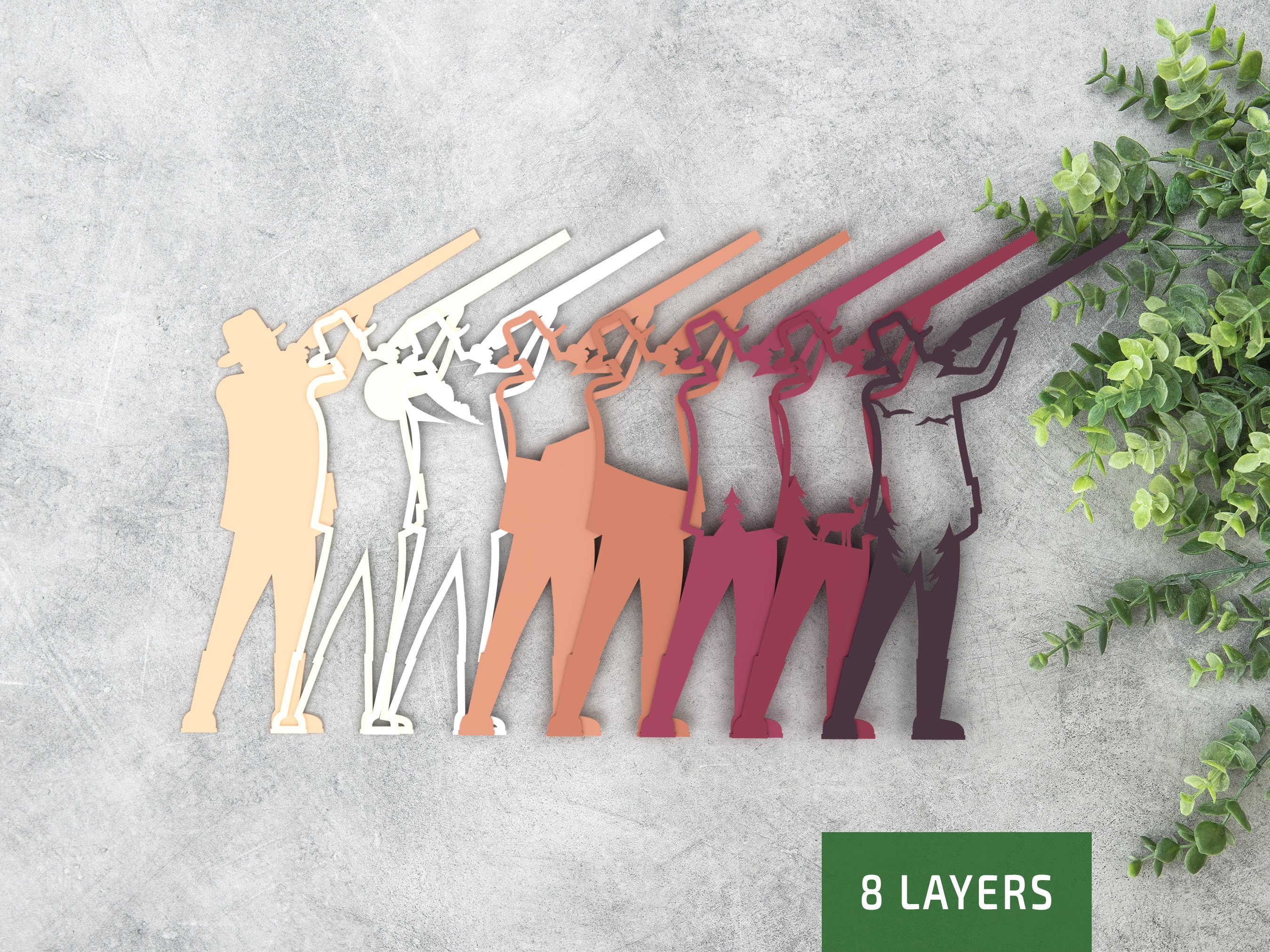 Hunter Laser Cut Files SVG, Layered SVG, Multilayer Laser Cut File ...