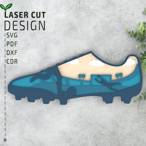 Soccer Boot Laser Cut Files SVG, Layered SVG, Multilayer Laser Cut File ...