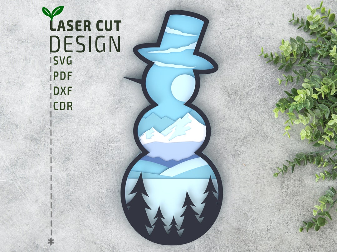 Winter Snowman Laser Cut Files SVG, Layered SVG, 3D Svg, Glowforge ...
