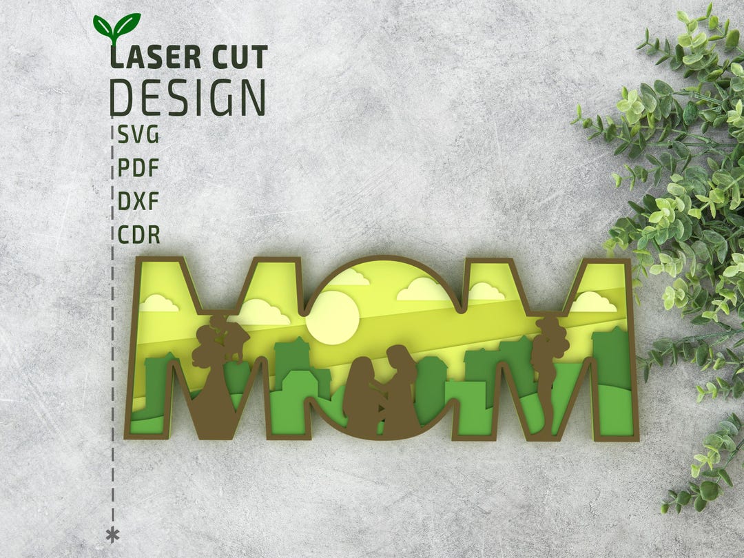 Mom Sign Layered SVG, Laser Cut Files, Multilayer SVG, 3D Svg ...