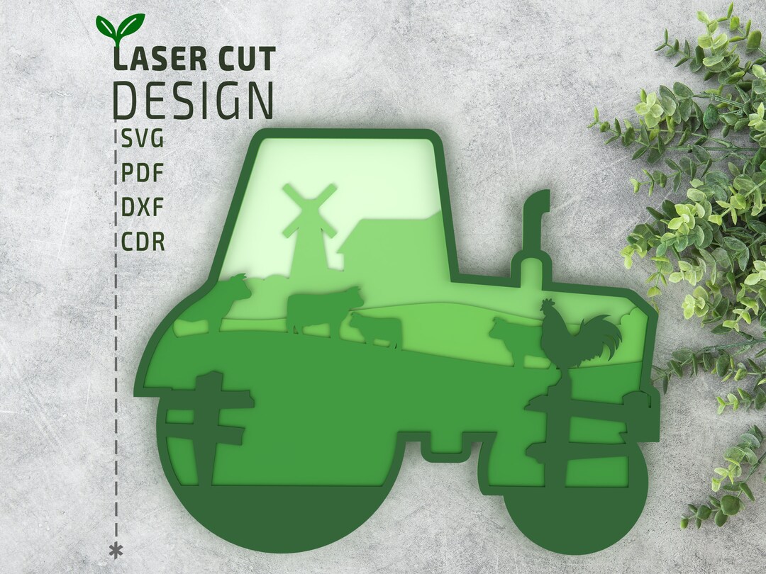 Tractor Farmhouse SVG Laser Cut Files, Layered Svg, Multilayer Svg, 3d ...