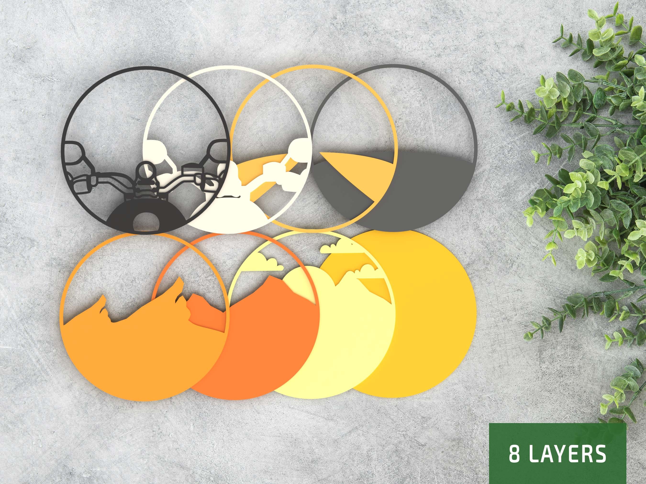 Motorcycle Bundle Layered SVG Laser Cut File for Glowforge , Multilayer ...