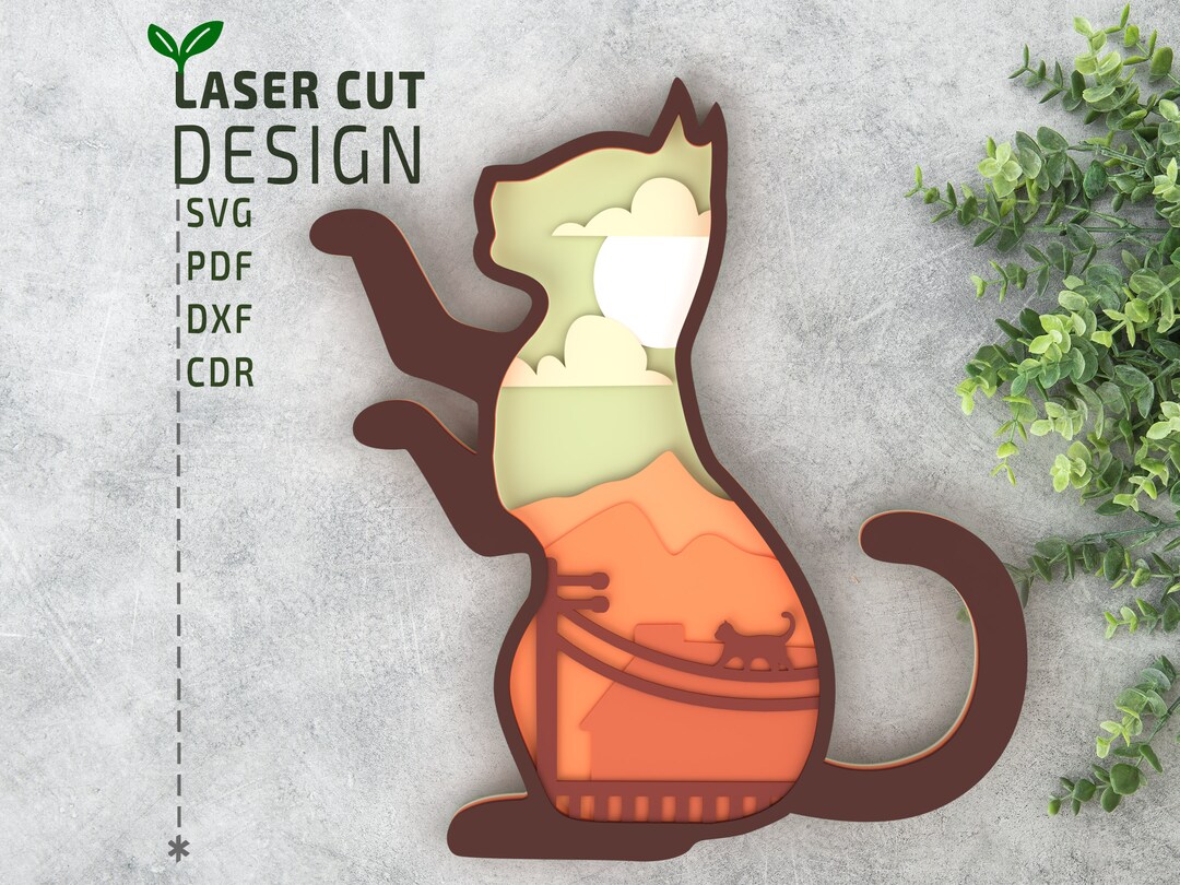 Cat Layered SVG Laser Cut Files , Multilayer Svg, 3d Svg, Cricut Files ...