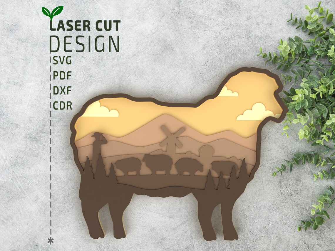 Sheep Farmhouse SVG Laser Cut Files, Layered Svg, Multilayer Svg, 3d ...