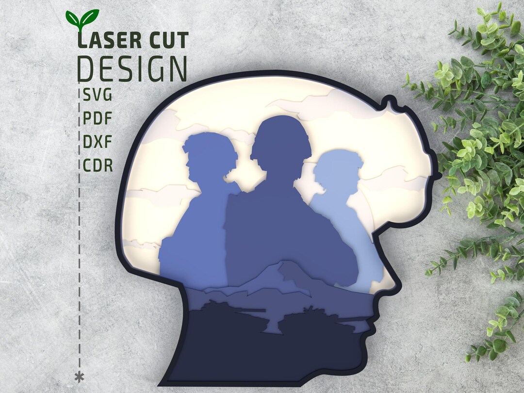 Military Helmet Laser Cut File – Layered SVG Multilayer 3D Papercut ...