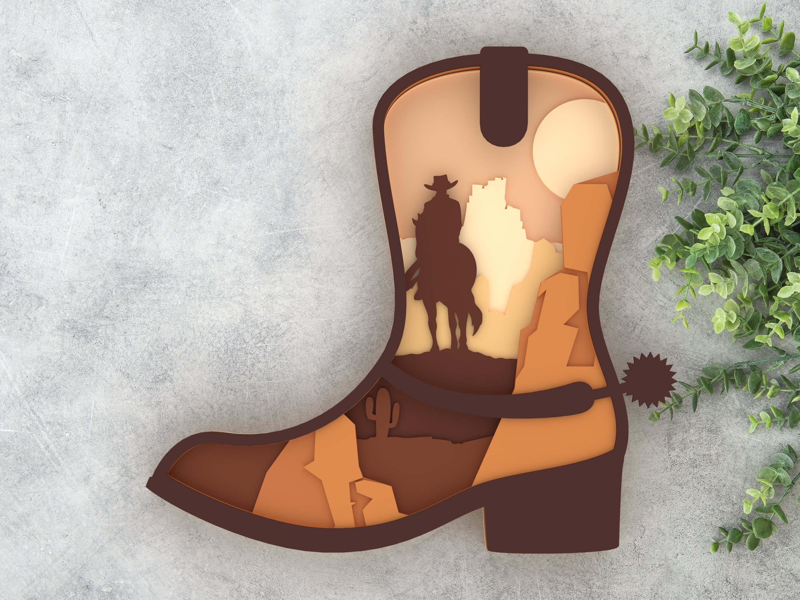 Cowboy Bundle Layered SVG Cut File for Laser Cutting, Paper Cutting ...