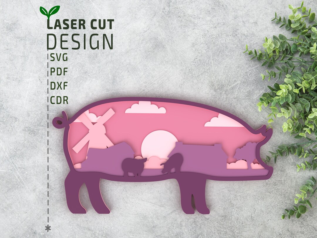 Pig Farmhouse SVG Laser Cut Files, Layered Svg, Multilayer Svg, 3d Svg ...