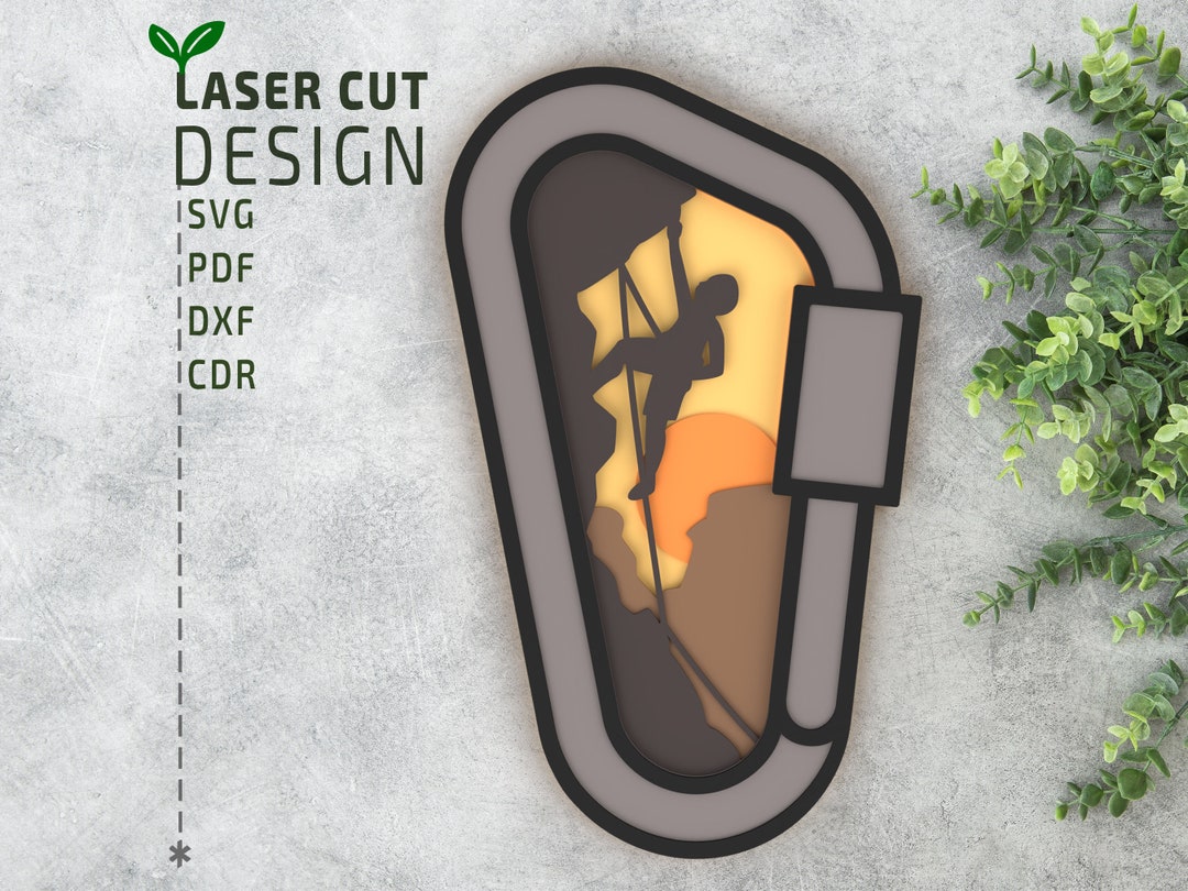Carabiner Rock Climbing Layered SVG, Laser Cut Files, 3d Svg ...