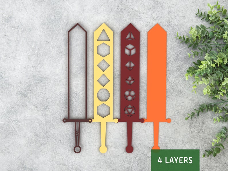 RPG Dice Sword Layered SVG Laser Cut File for Glowforge - Etsy