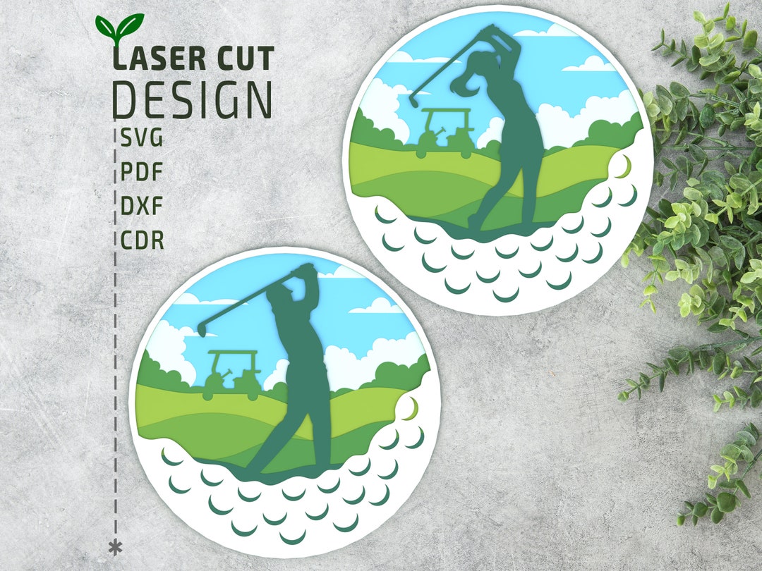 Golf Layered SVG, Laser Cut Files, Multilayer SVG, 3D Svg, Glowforge ...