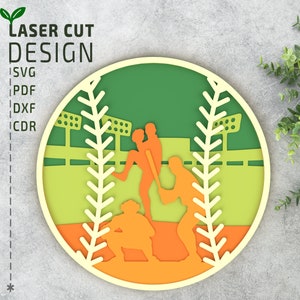 Baseball Ball Layered SVG Cut File for Laser Cutting, Paper Cutting ...