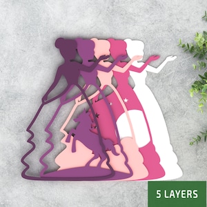 Princess Bundle Layered SVG Laser Cut File for Glowforge , Multilayer ...