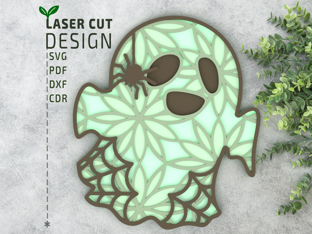 Halloween Ghost Mandala SVG Laser Cut Files, Layered Svg, Multilayer ...