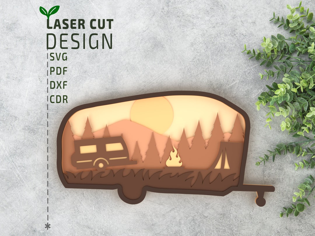 Camper Layered SVG, Laser Cut Files, Multilayer SVG, 3d SVG, Cricut ...