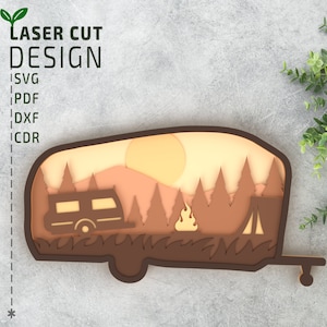 Camper Layered SVG, Laser Cut Files, Multilayer SVG, 3d SVG, Cricut ...