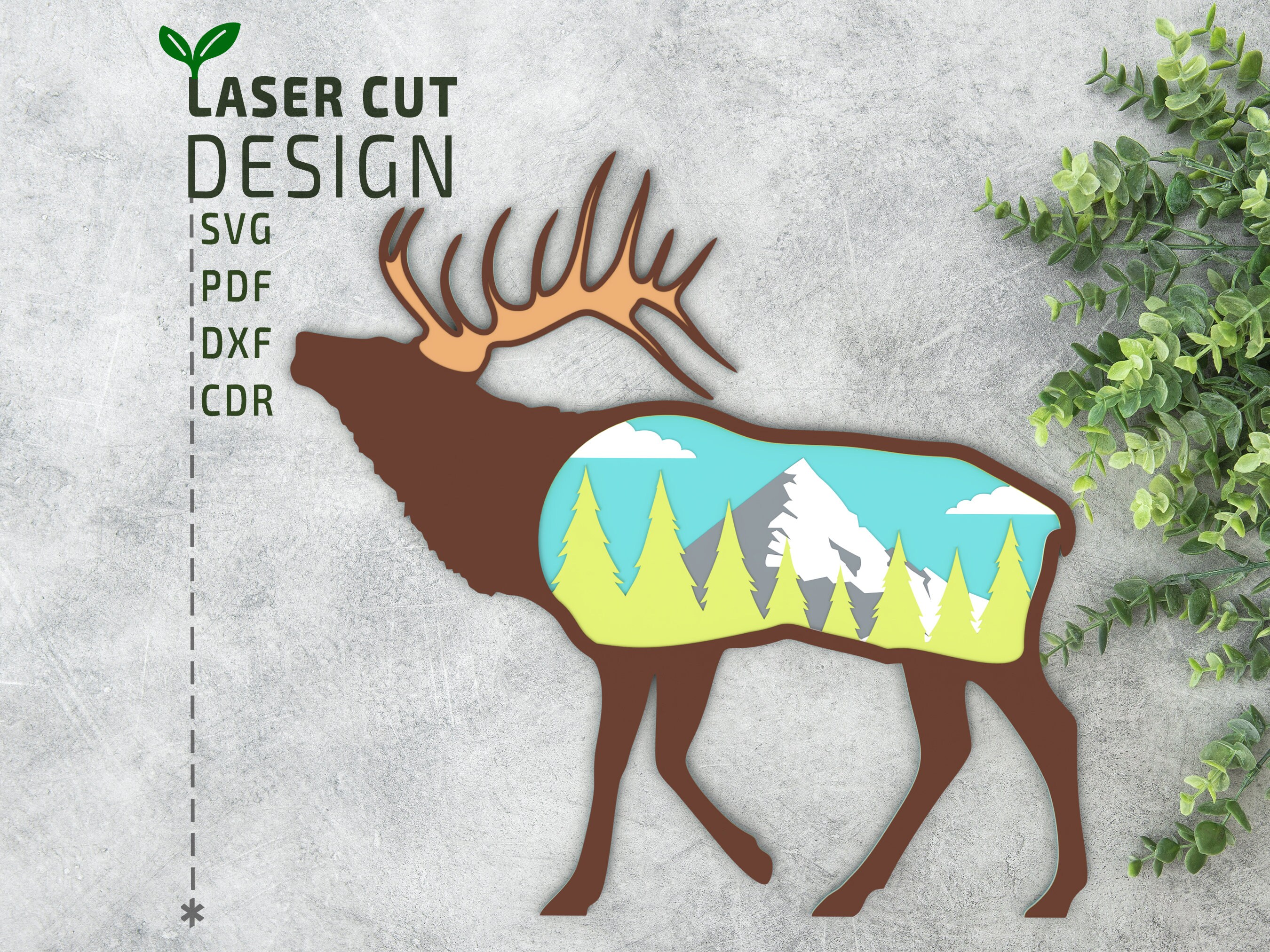 Elk Laser Cut Files SVG, Layered SVG, Multilayer Laser Cut File, Cricut ...