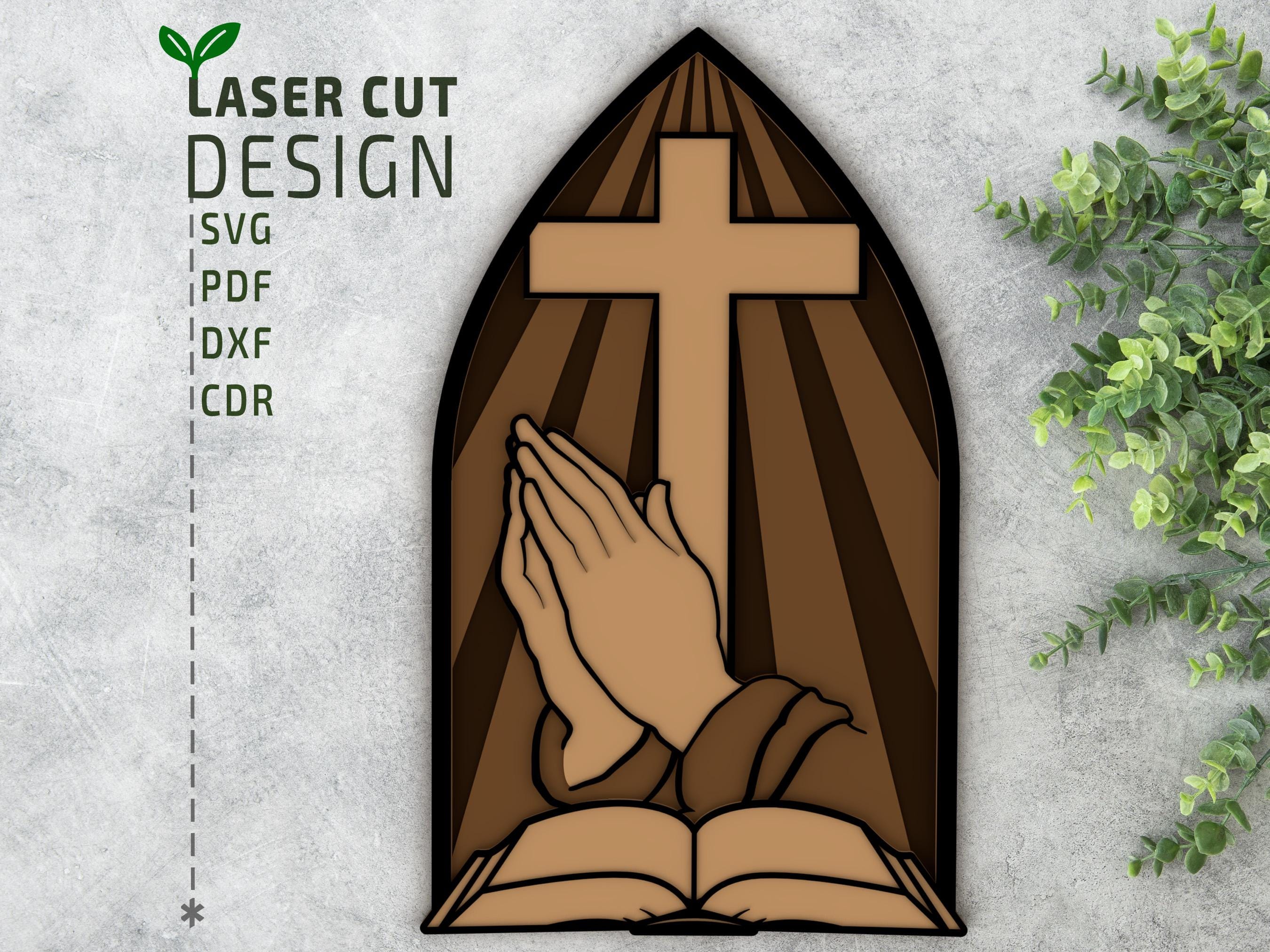 Praying Hands Bible Laser Cut File – Layered SVG Multilayer 3D Design ...