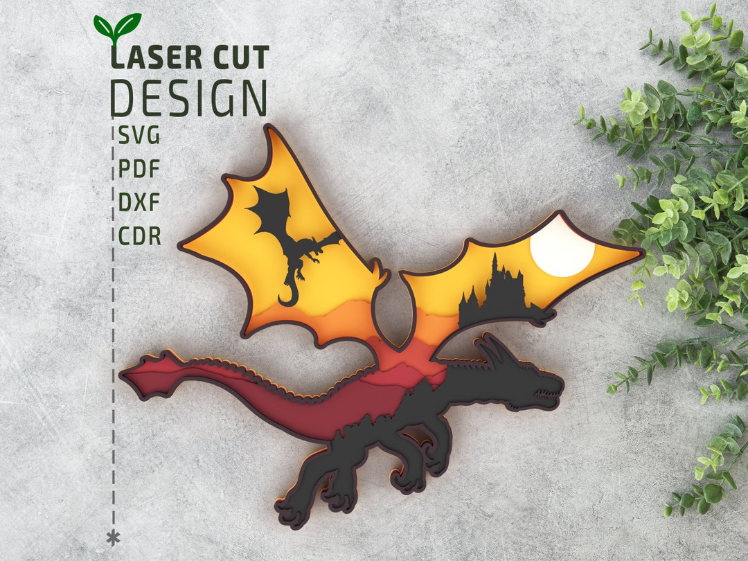 Dragon Laser Cut File – Layered SVG Multilayer 3D Papercut Design for ...