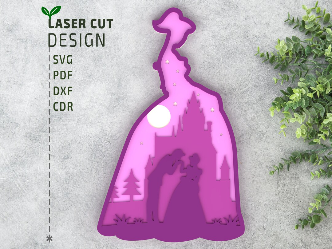 Princess Laser Cut File – Layered SVG Multilayer 3D Papercut Design for ...
