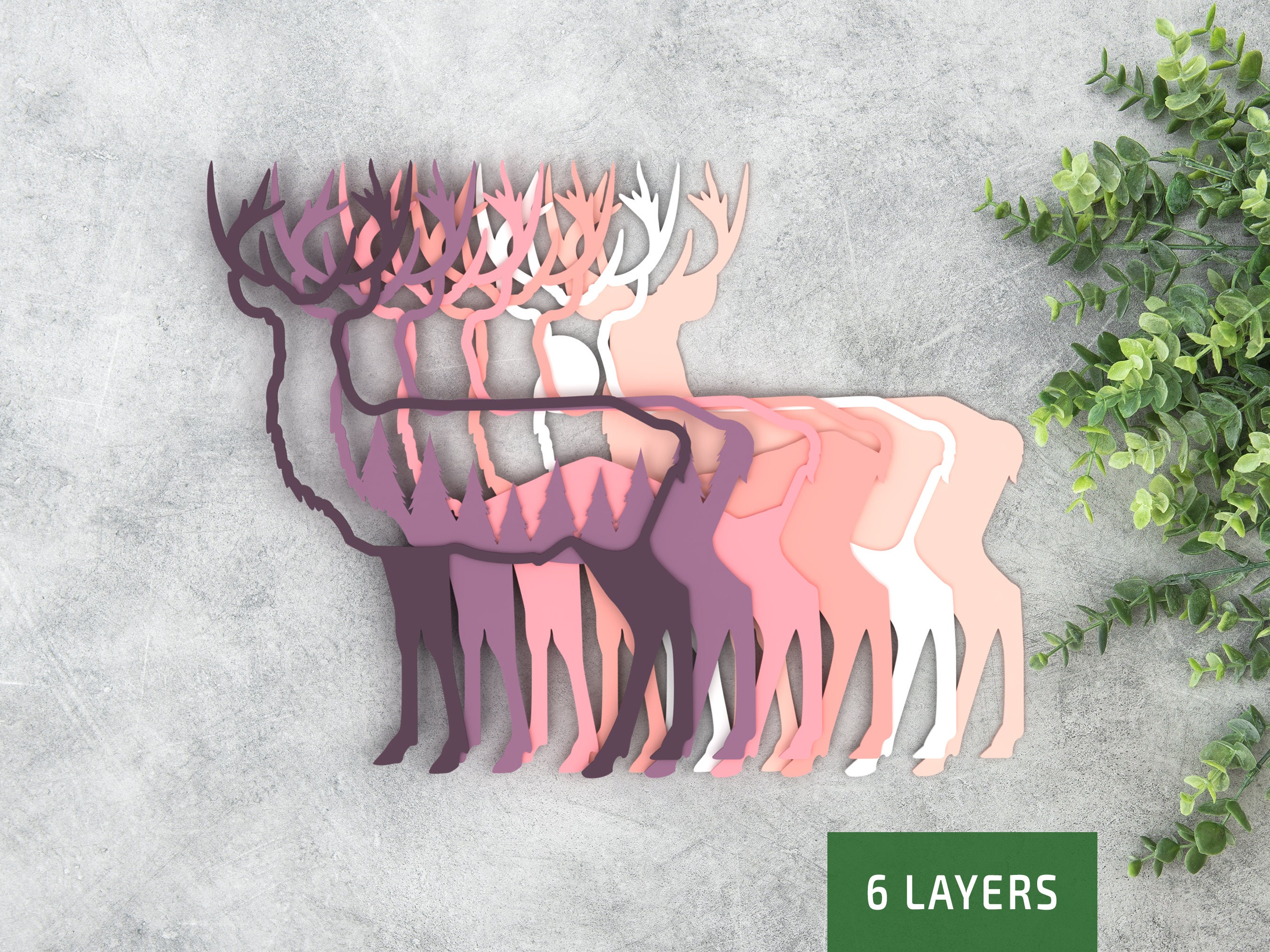 Deer Laser Cut Files SVG Layered SVG Multilayer Laser Cut - Etsy