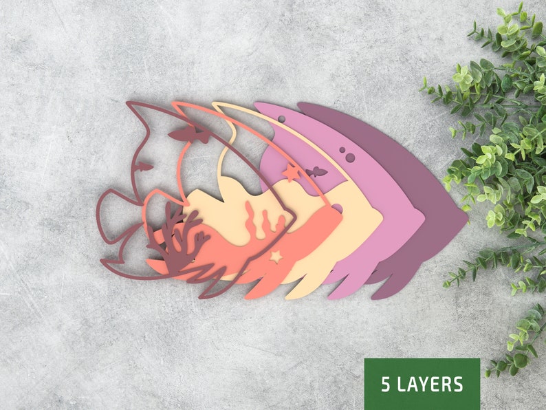 Fish Layered SVG Cut File for Laser Cutting Paper Cutting. - Etsy