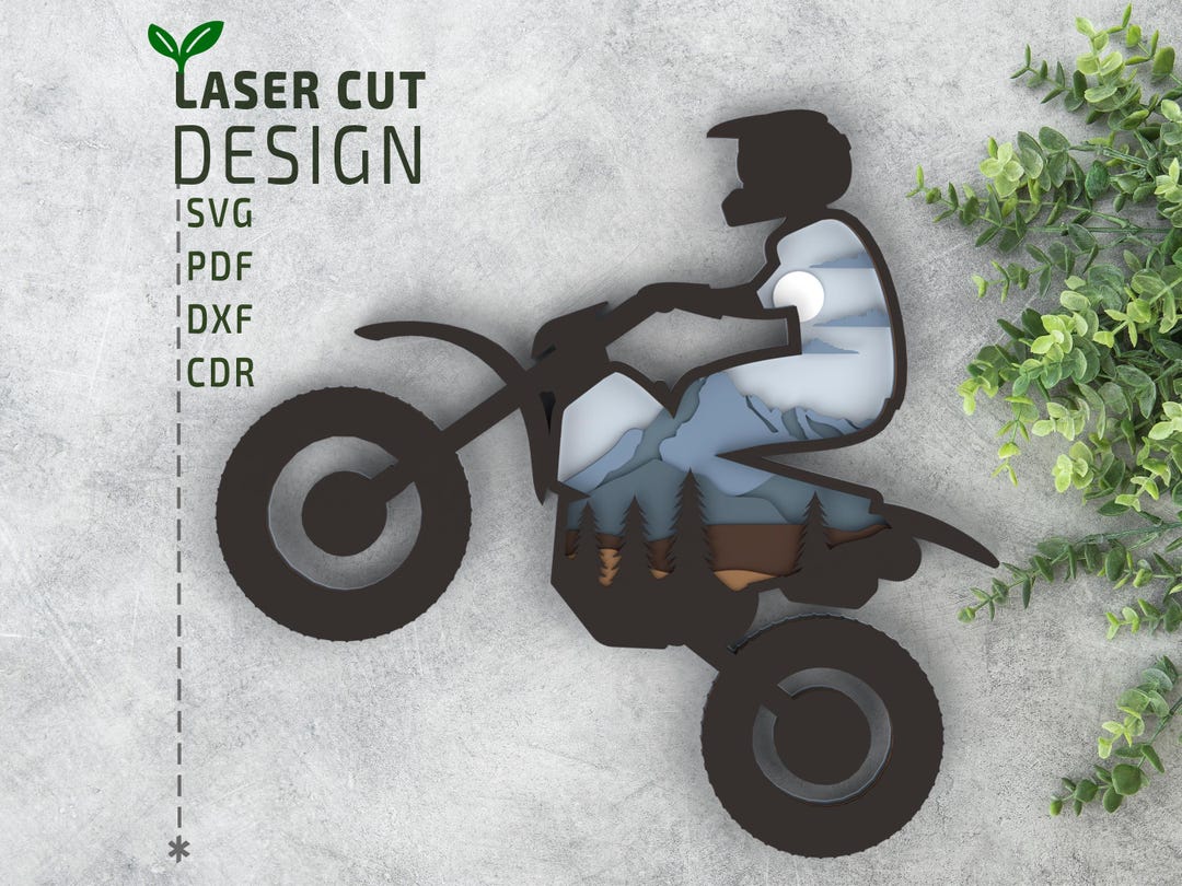 Motocross SVG Layered, Laser Cut Files, Multilayer SVG, 3D Svg ...