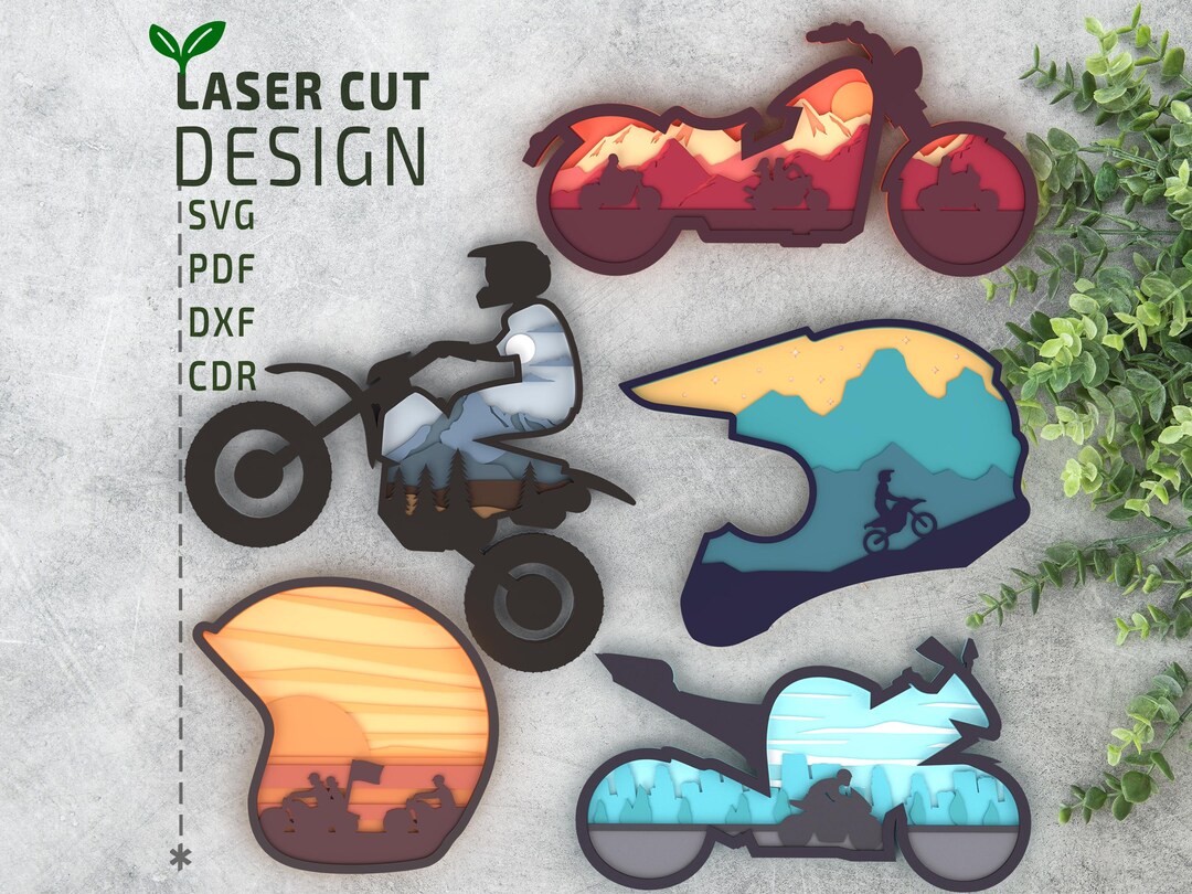 Motorcycle Bundle SVG Layered, Laser Cut Files, Multilayer SVG, 3D Svg ...