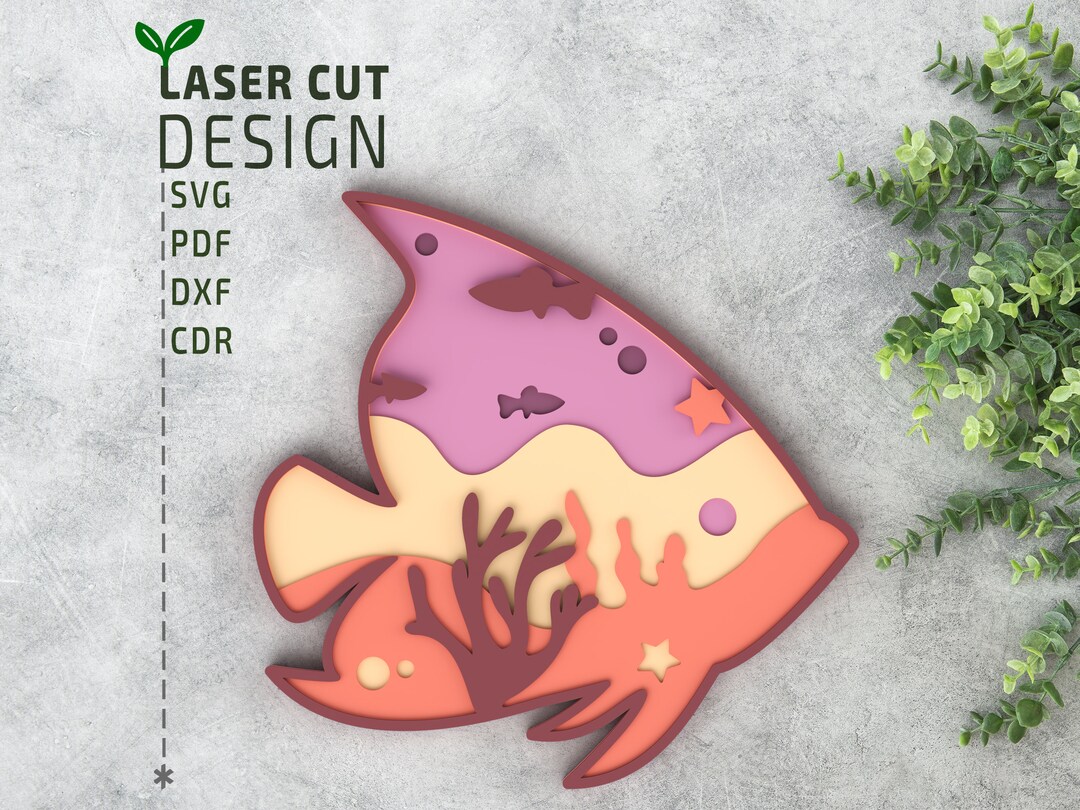 Fish Layered SVG Cut File for Laser Cutting, Paper Cutting. Multilayer ...