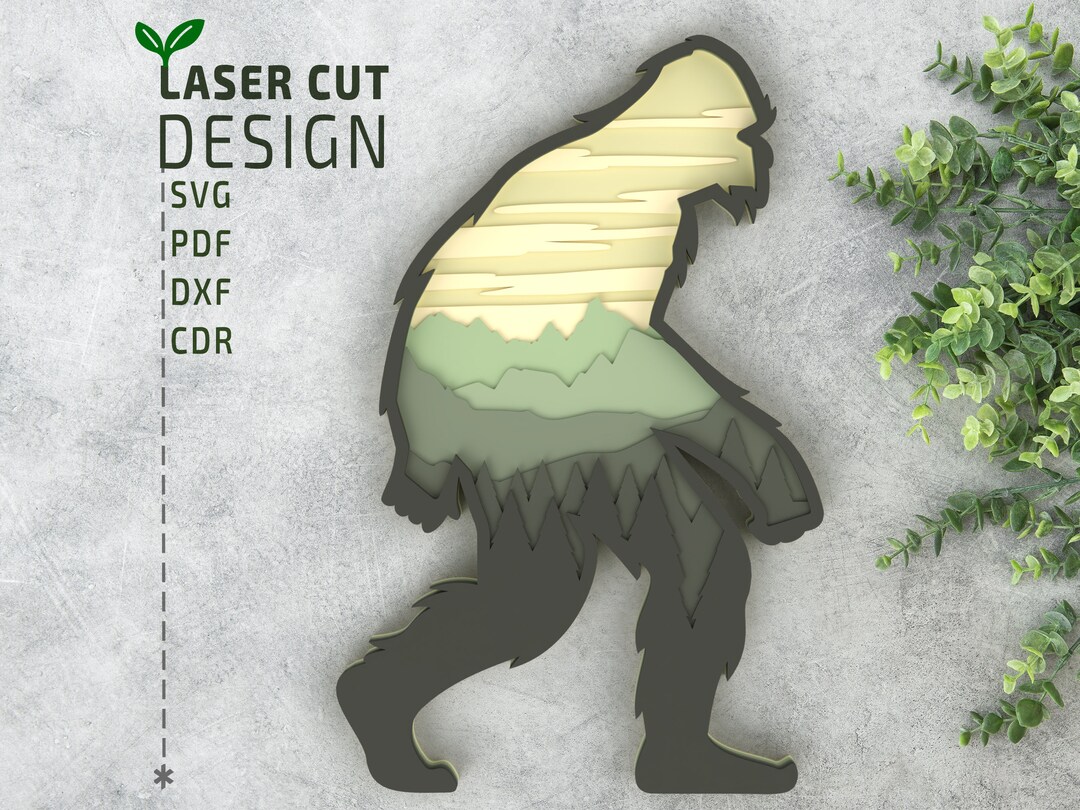 Sasquatch SVG Laser Cut Files, Layered Svg, Multilayer Svg, 3d Svg ...