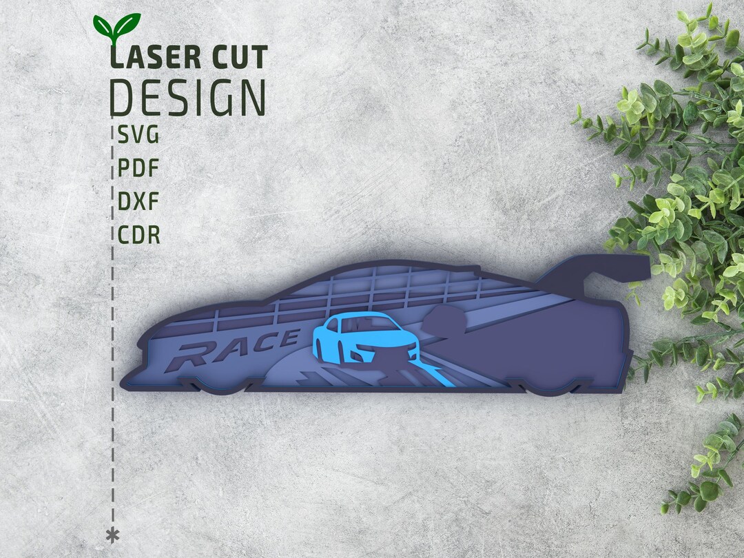 Race Car Layered SVG, Laser Cut Files, Multilayer SVG, 3D Svg ...
