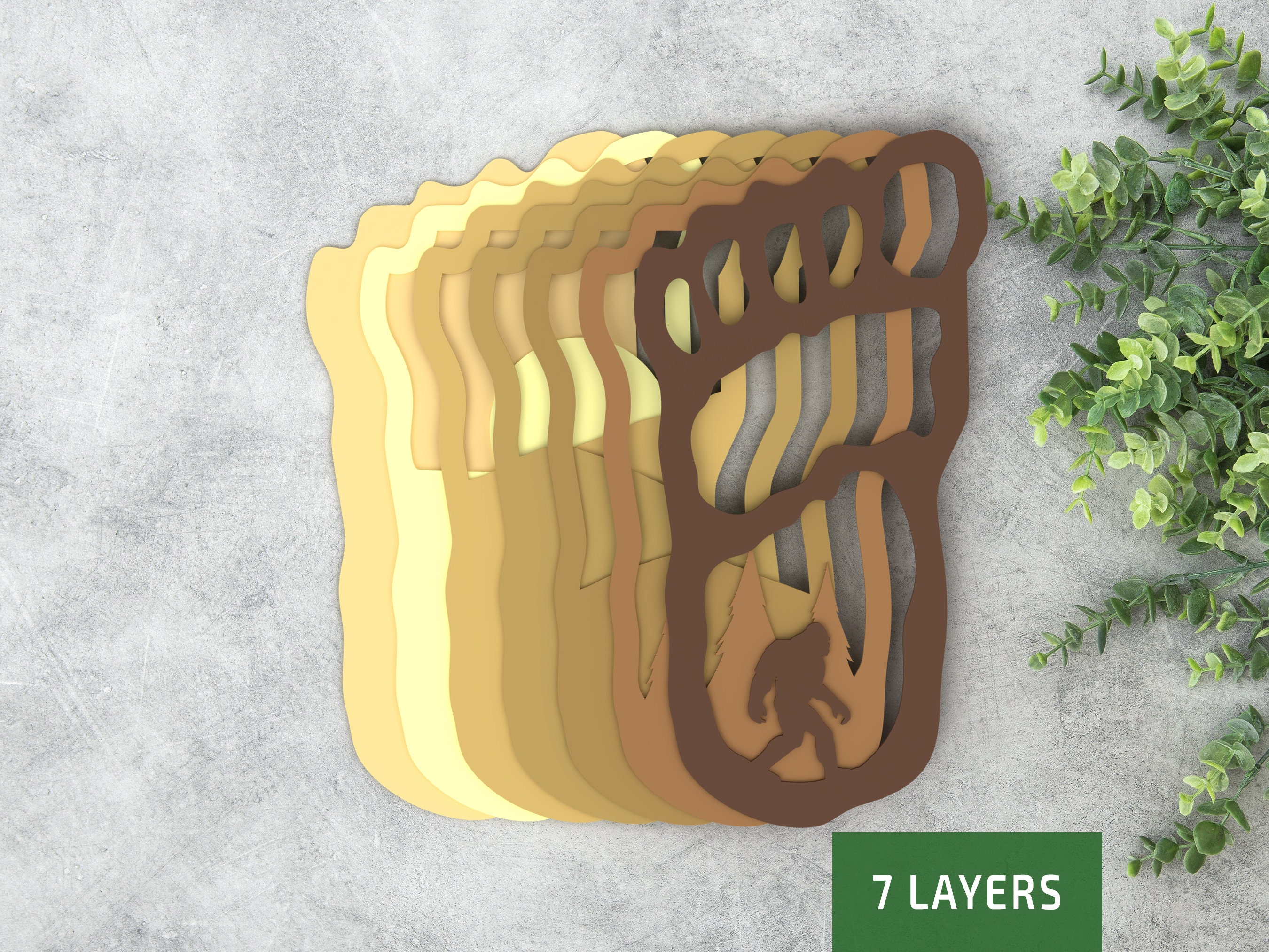 Bigfoot SVG Laser Cut Files, Big Foot Print Svg, Layered Svg ...