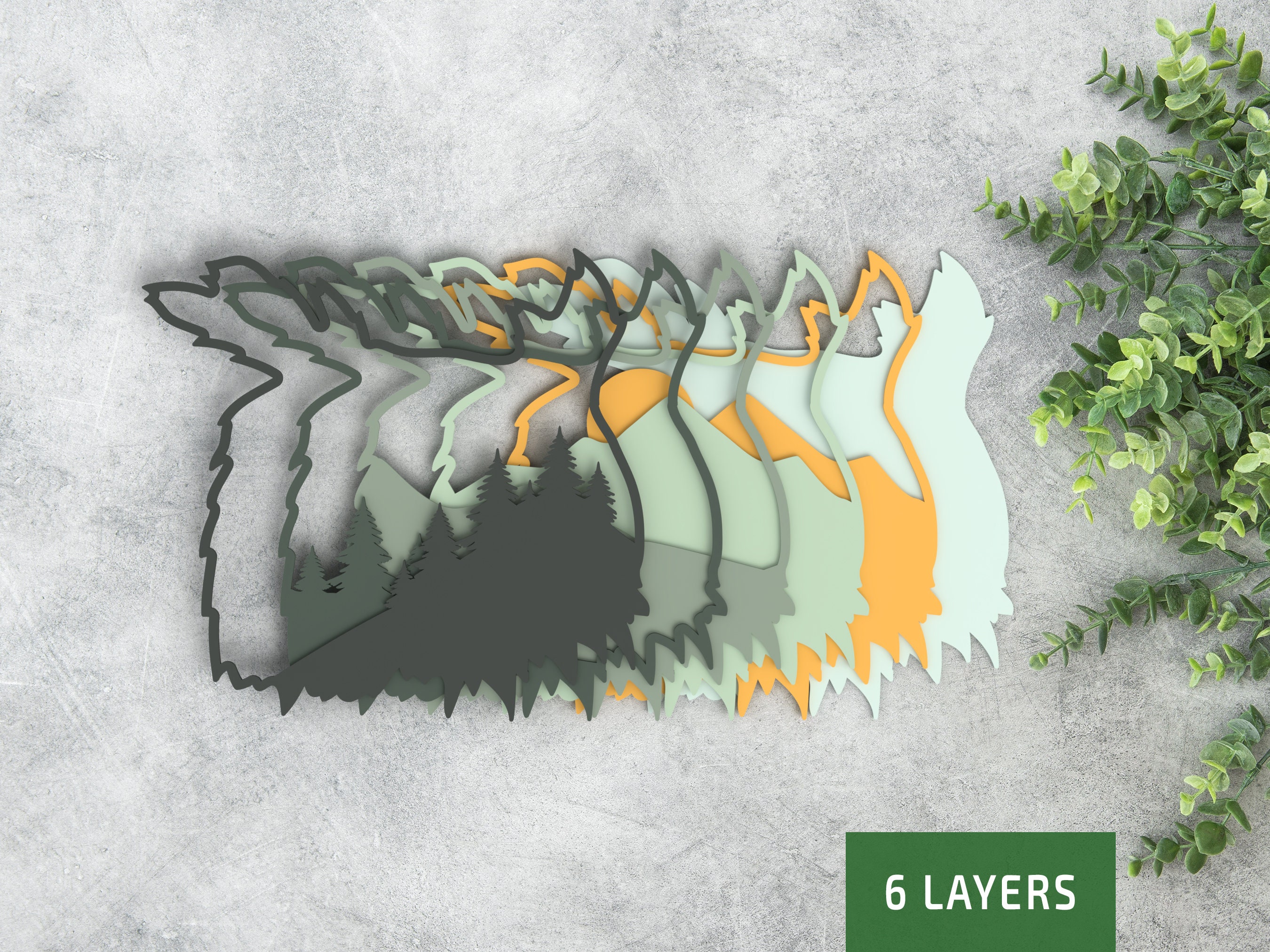 Owl Head Forest Layered SVG Laser Cut File for Glowforge - Etsy