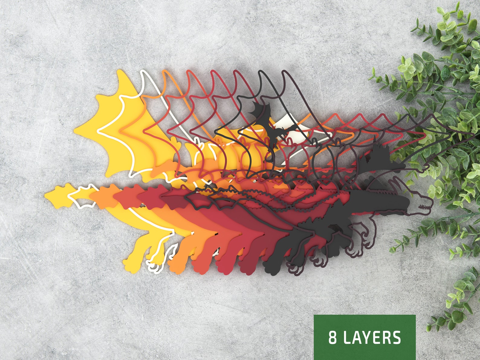 Dragon Layered SVG Laser Cut File for Glowforge , Multilayer 3d Laser ...